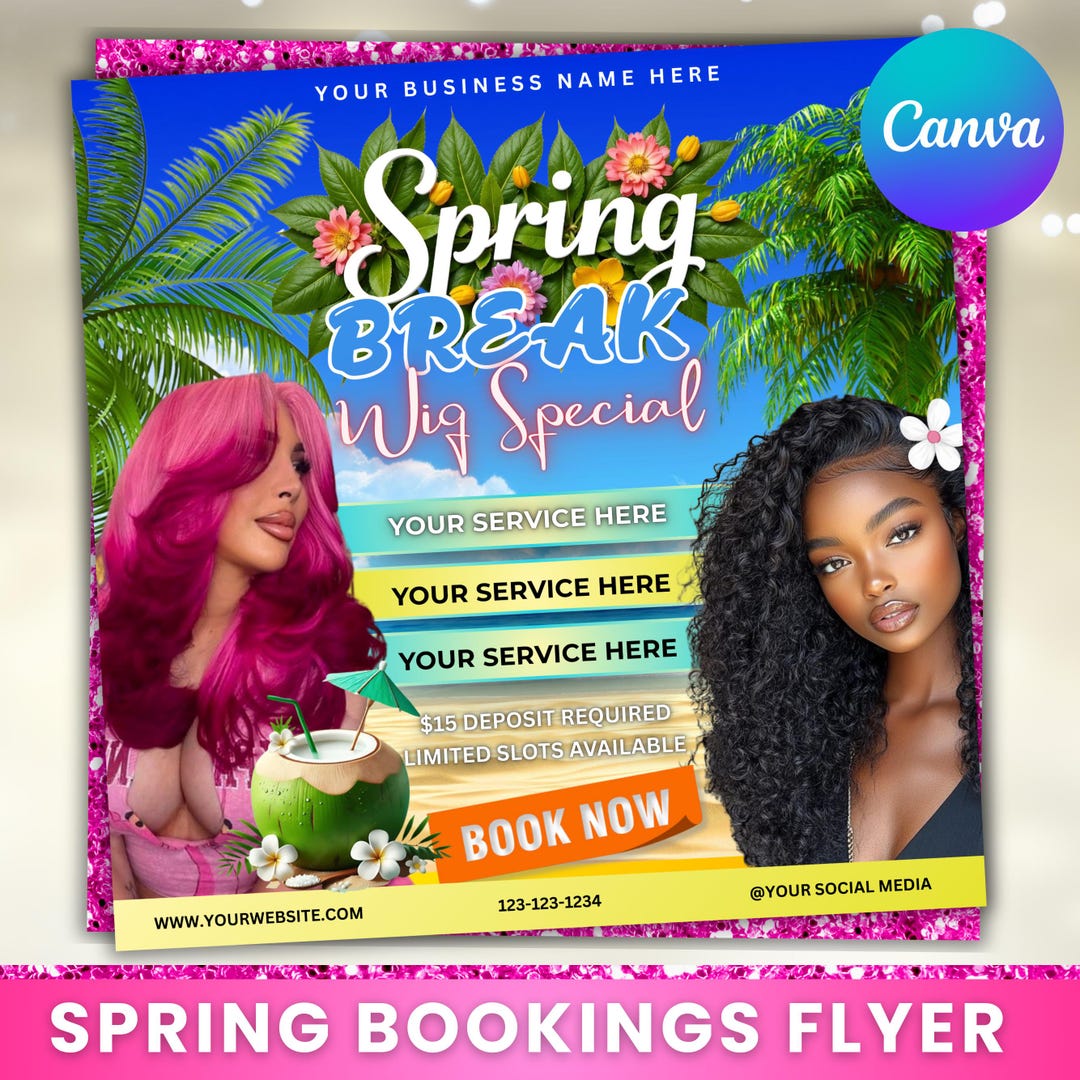 Spring Braids Sale Flyer, Spring Booking Flyer, Spring Season Flyer ...