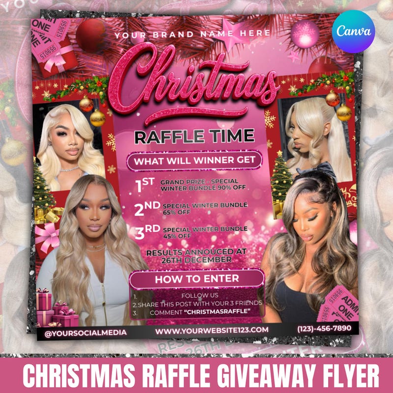 Christmas Raffles Flyers - Etsy
