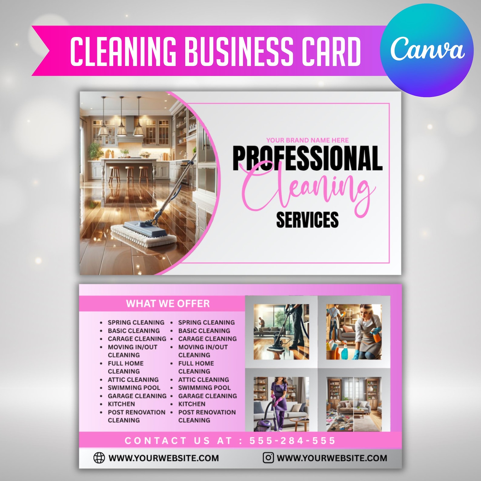 Business Card, Cleaning Services Business Card, Premade Housekeeping ...