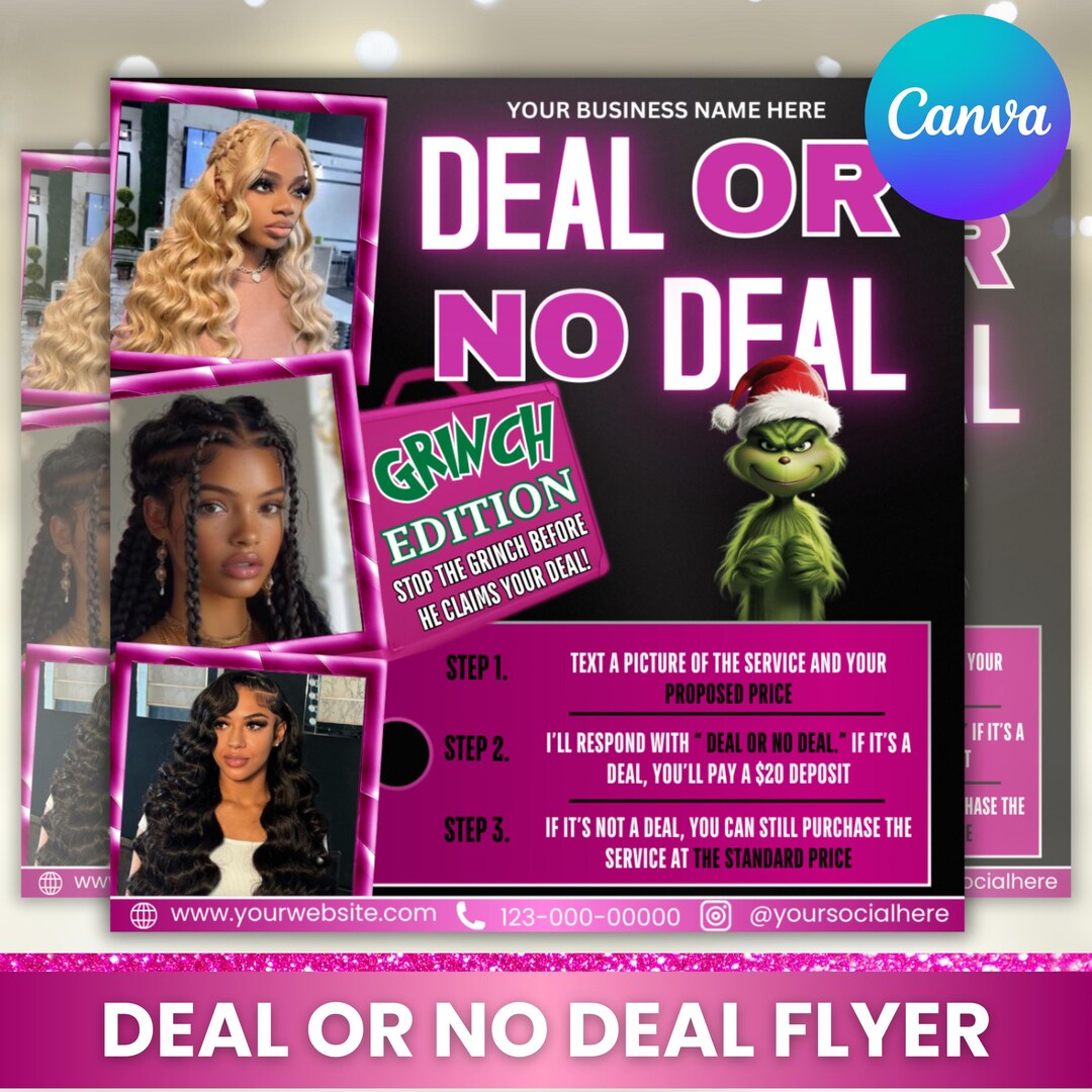 Deal or No Deal Flyer, December Deal or No Deal, Christmas Booking ...