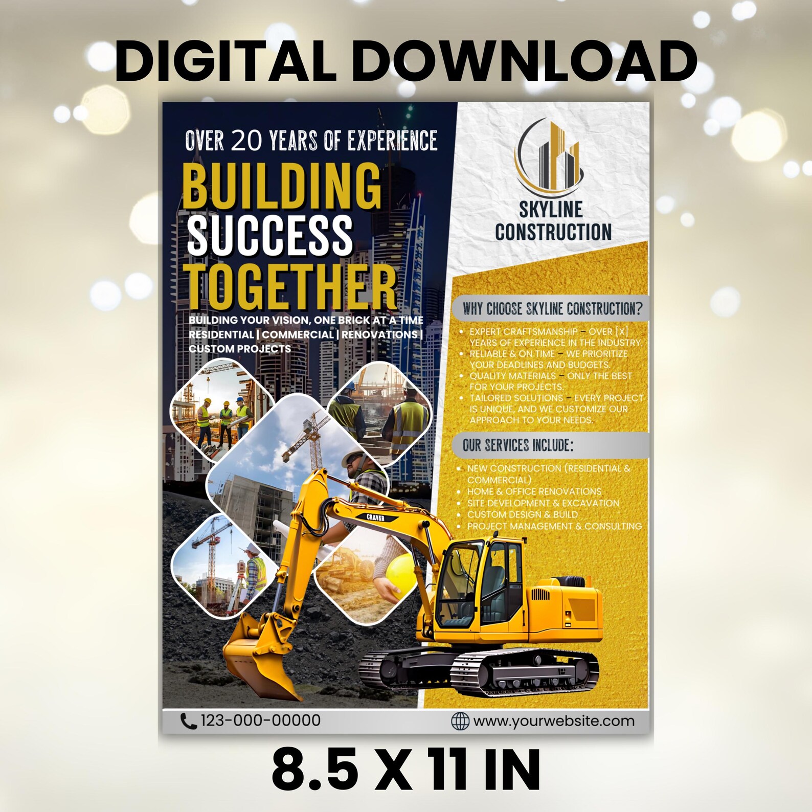 Construction Company Flyer, Building Flyer, Home Builder Flyer ...