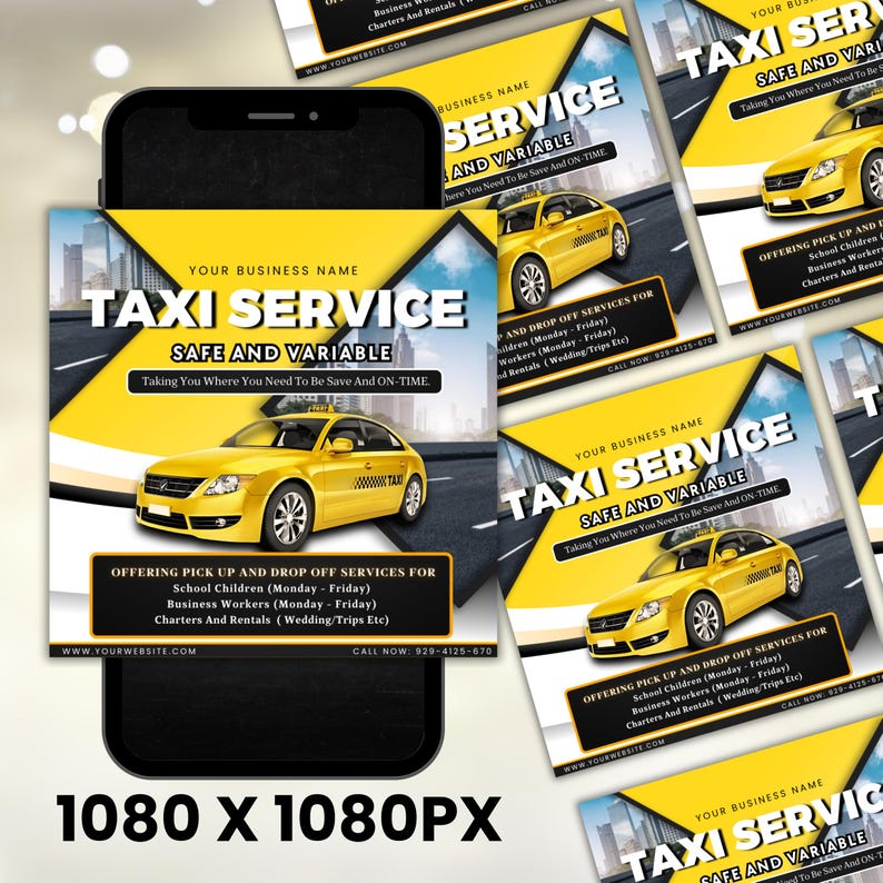 Taxi Service Flyer, Cab Service Flyer, Uber Taxi Service Flyer Template ...
