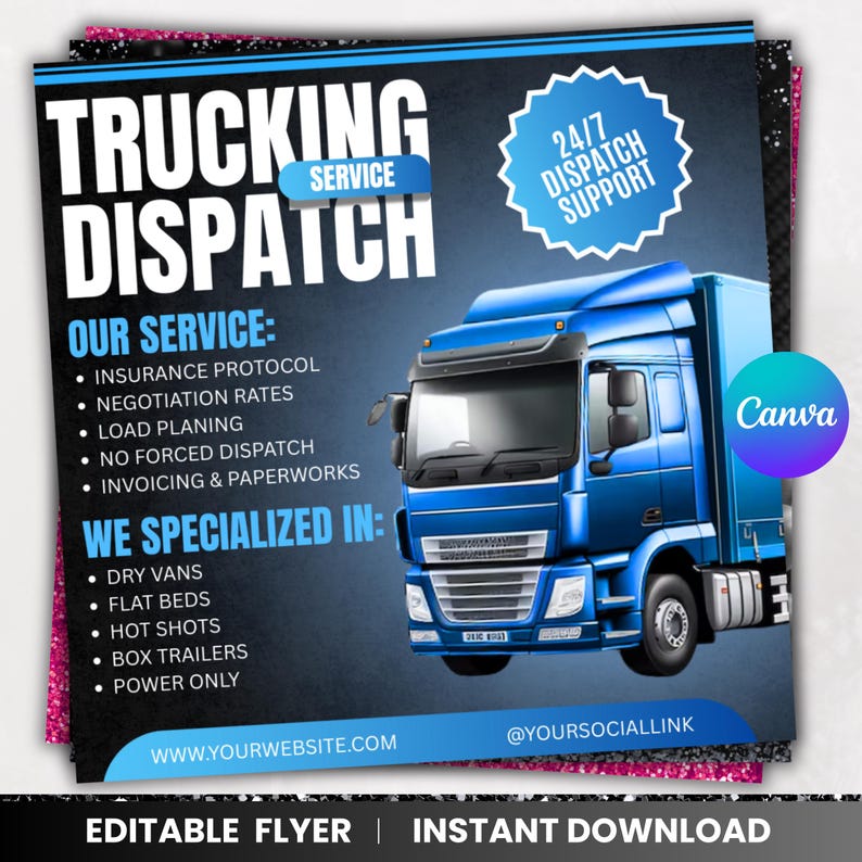 Truck Dispatcher Flyer, Truck Services Flyer, Broker Freight ...