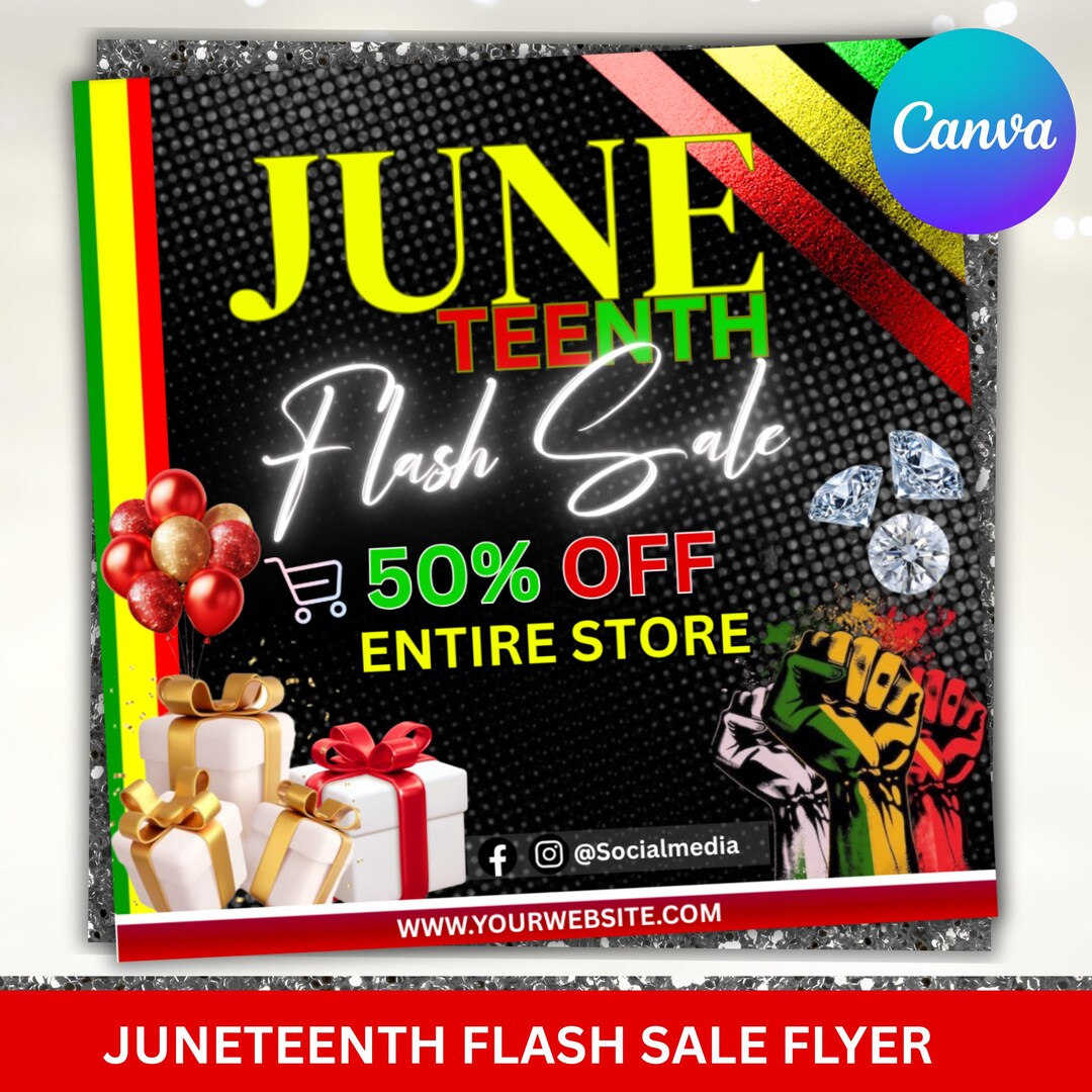 Juneteenth Flyer, June Sale Flyer, Juneteenth Sale Flyer, Summer Sale ...