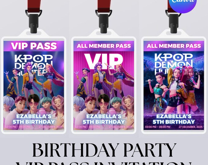 10 VIP Pass Party Invitations, Birthday Invitation Cards, Disco Theme ...