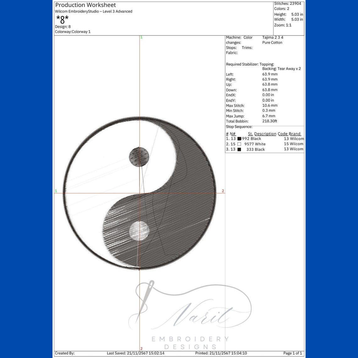 YIN YANG Embroidery Designs - Digital Download for Machine Embroidery ...