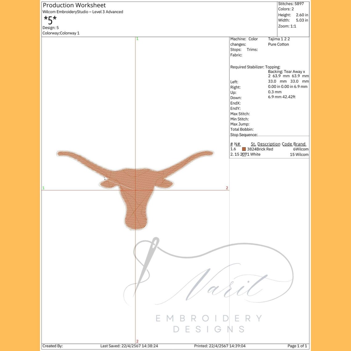Longhorn Embroidery Designs - Digital Download for Machine Embroidery ...