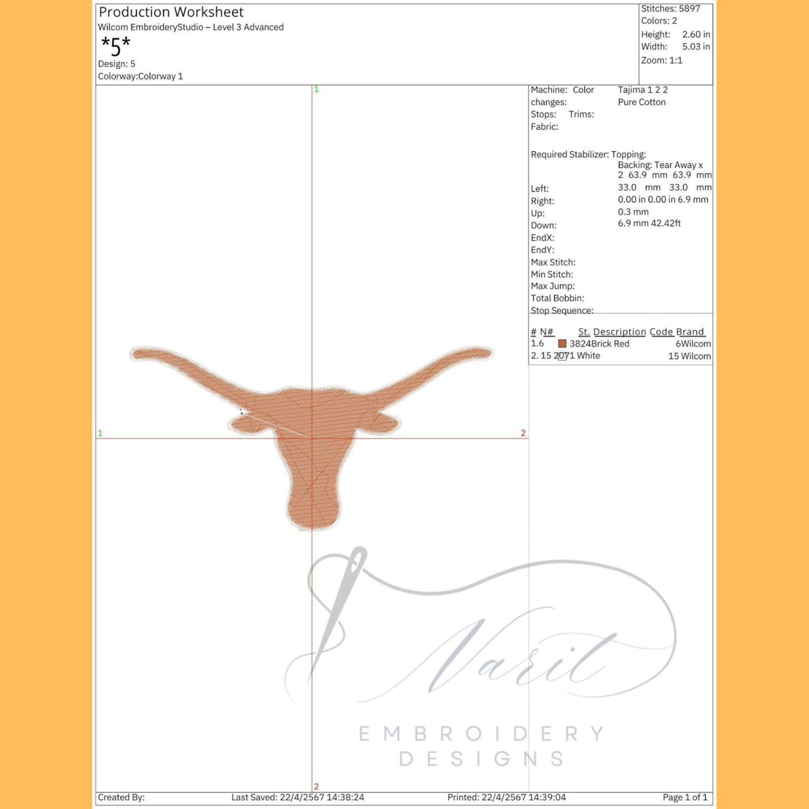Longhorn Embroidery Designs - Digital Download for Machine Embroidery ...