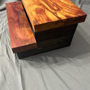 Handcrafted Cedar Two-tier Step Stool | Rustic Wood Plant Stand | Multi ...