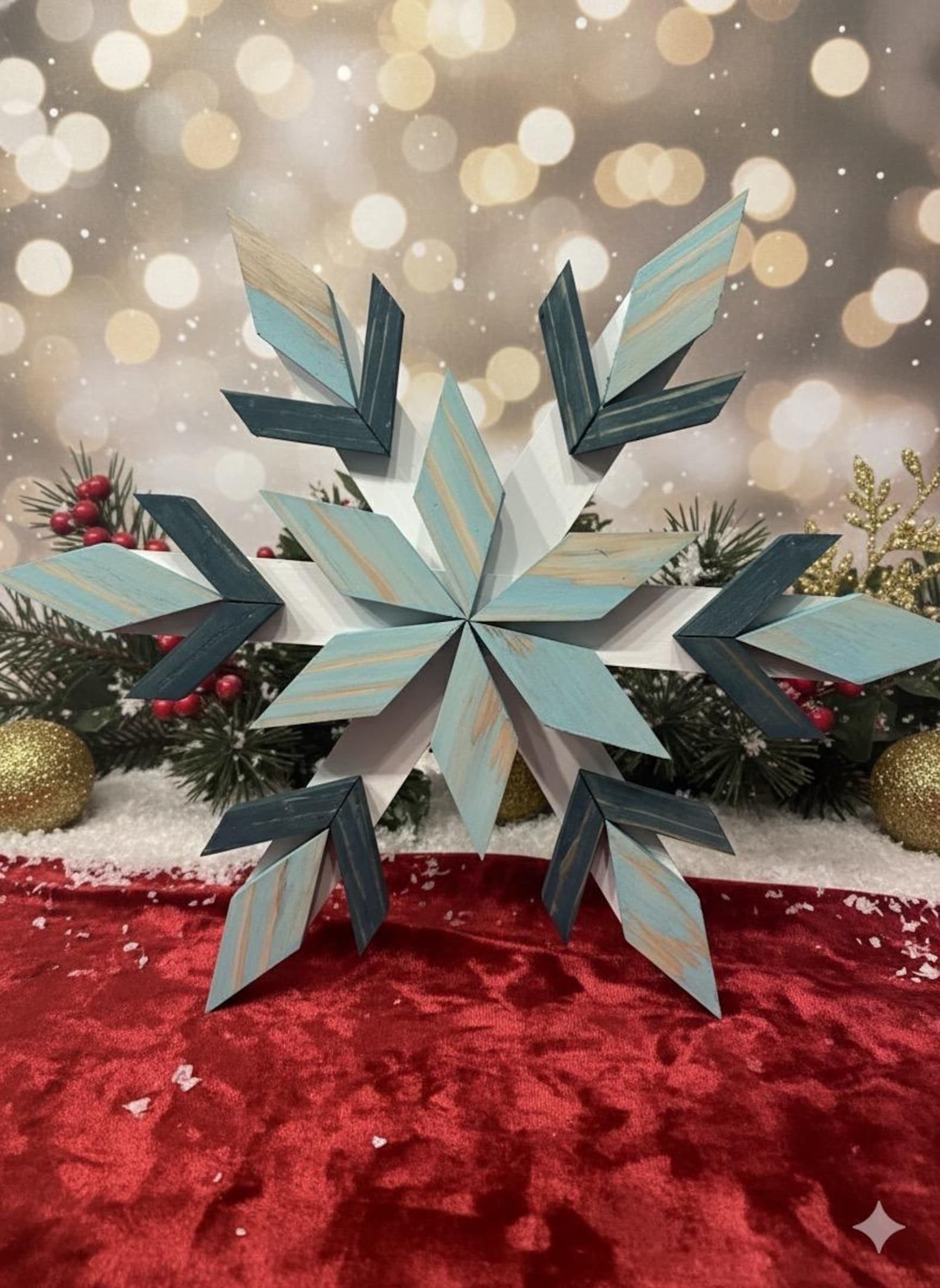 Unique Wood Snowflake Wall Art | Handcrafted Cedar Decor - Etsy