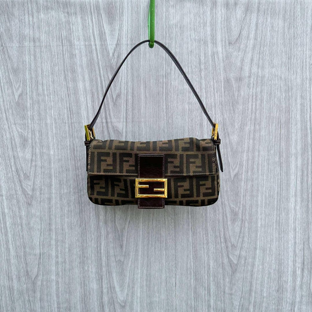 Vintage Fendi Zucca Mini Baguette Gold Hardware Bag - Etsy