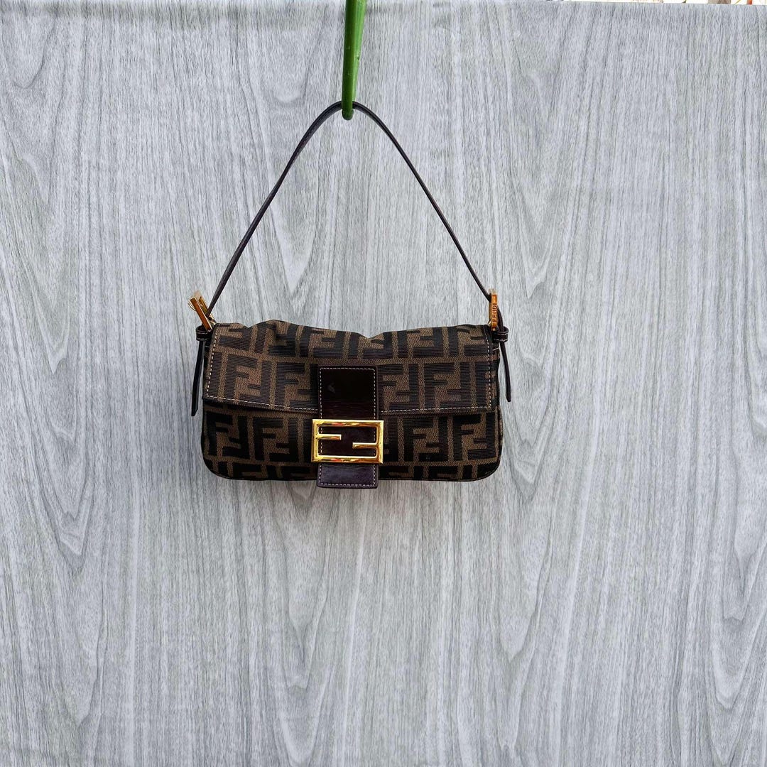 Vintage Fendi Zucca Mini Baguette Bag - Etsy
