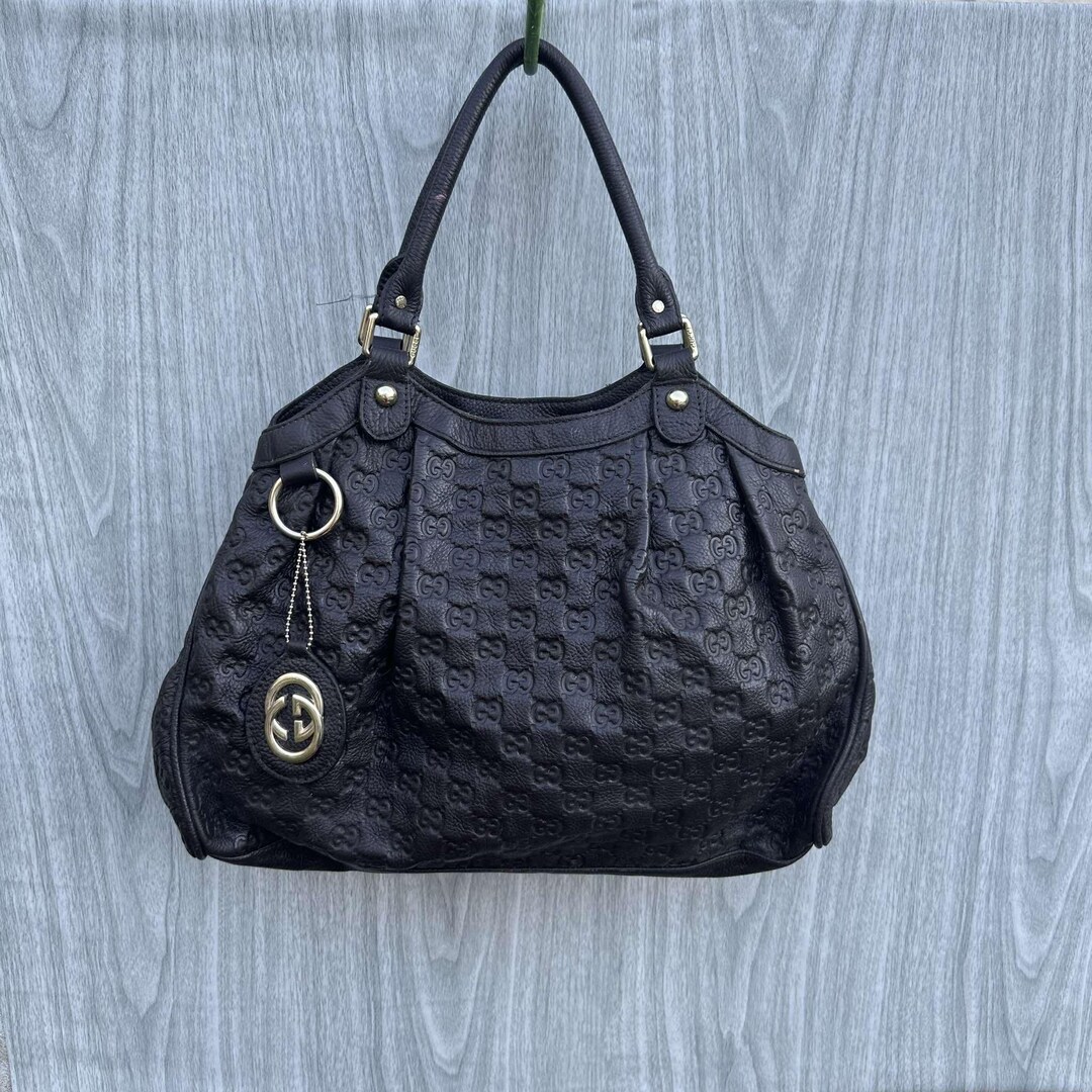 Vintage Gucci Monogram Leather Suki Bag - Etsy