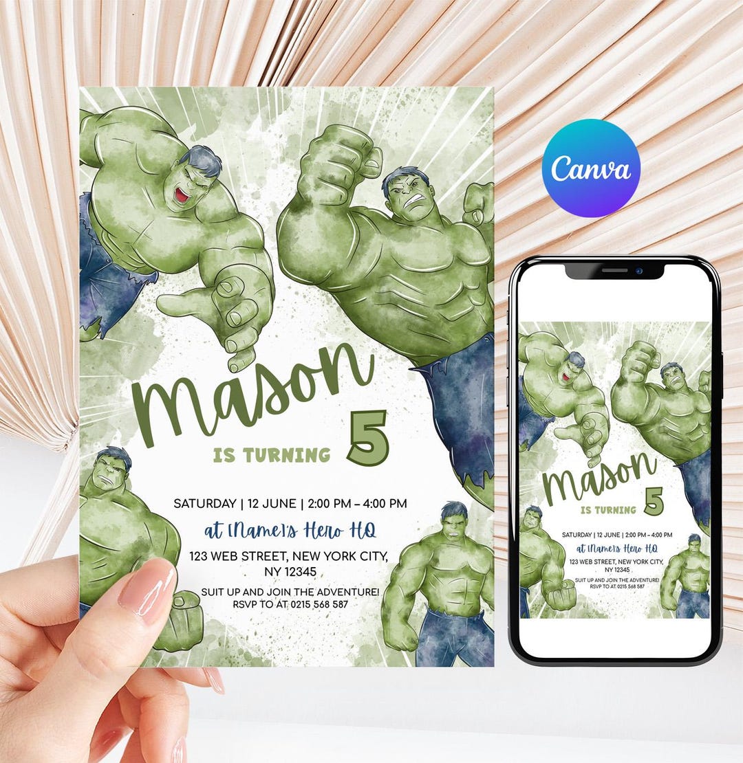 Avengers Party Invite | Editable Superhero Birthday Template ...