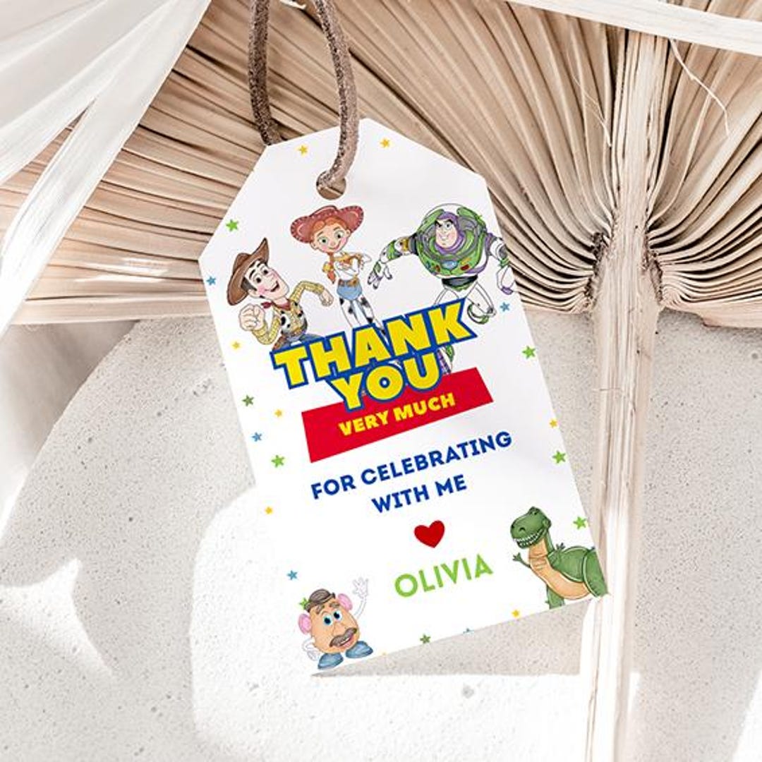 Editable Toy Story Favor Tags, Woody Buzz Jessie, Birthday Gift Label ...