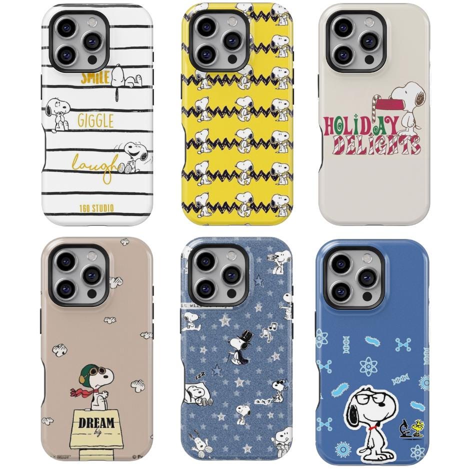 Snoopy Phone Case, Snoopy Aesthetic Cover iPhone 16 15 14 13 12 11 Pro ...