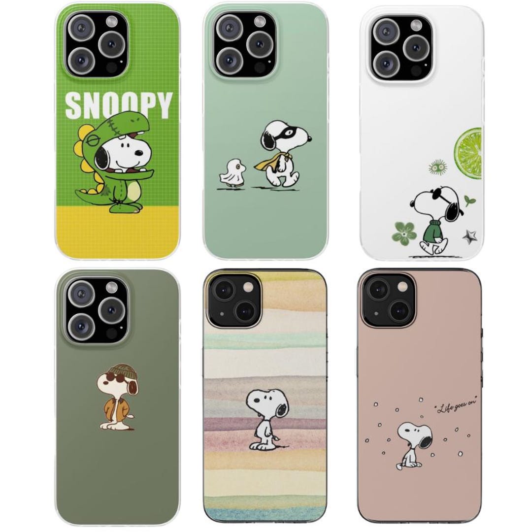 Snoopy Phone Case, Snoopy Aesthetic Cover iPhone 16 15 14 13 12 11 Pro ...