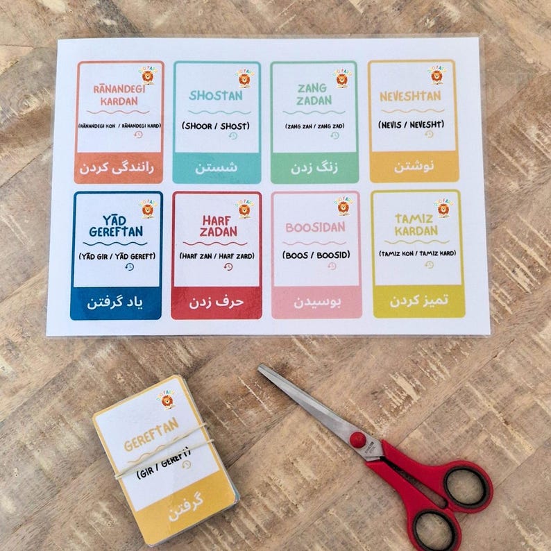 Persian Verb Flashcards (english - Persian - Phonetics) 56 Cards ...