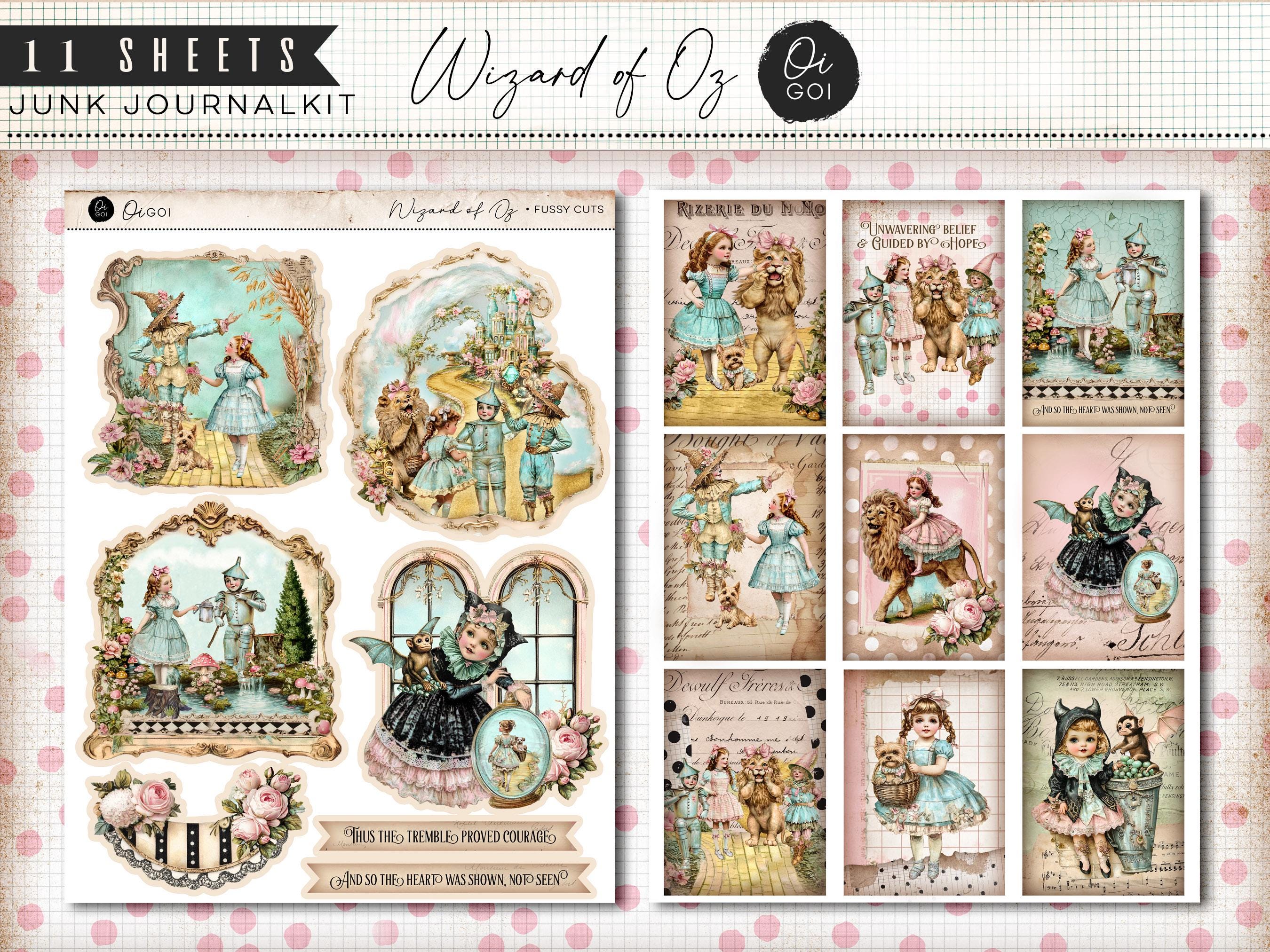 Vintage Wizard of Oz Junk Journal Kit, Fairytale Playing Cards, Fantasy ...