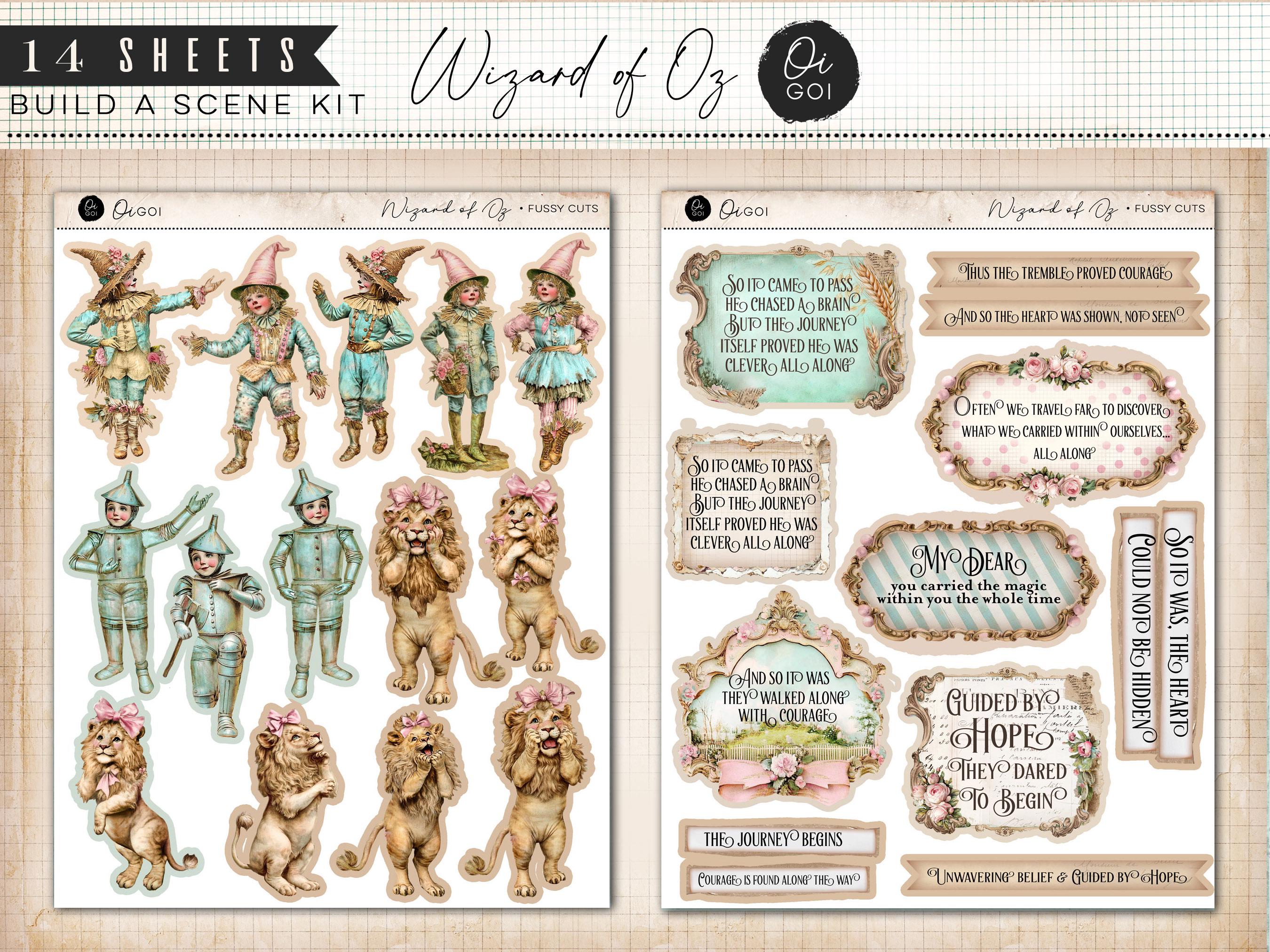 Vintage Wizard of Oz Junk Journal Kit, Fairytale Printables, Villain ...