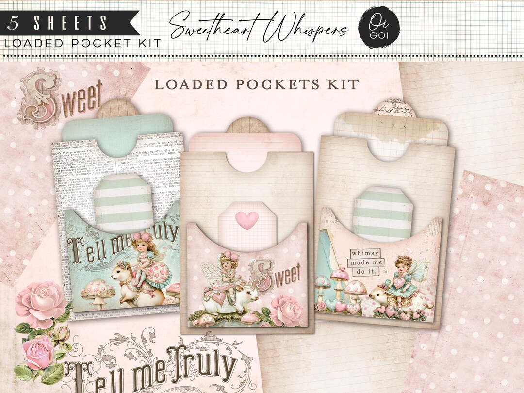 Valentine’s Day Loaded Pockets Junk Journal Kit, Printable, Stacked ...