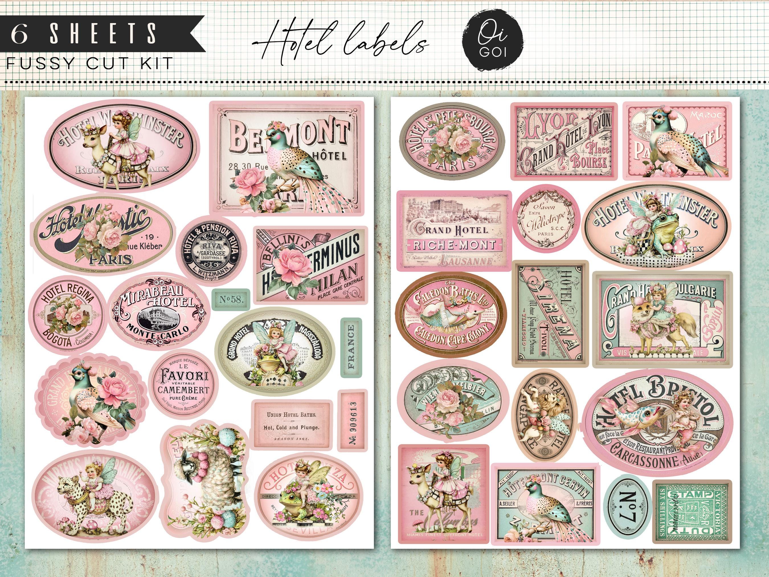 Vintage Perfume Labels Junk Journal Kit, Shabby Chic Pastel Labels ...