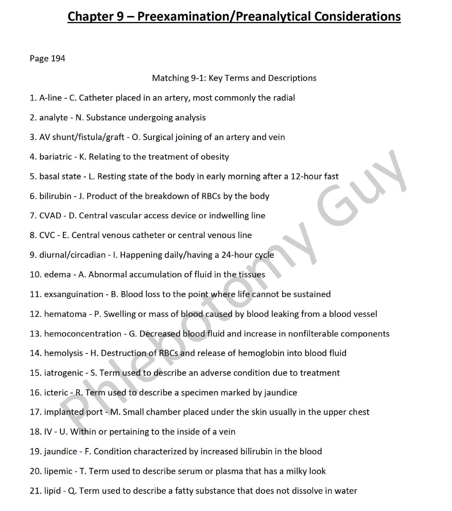 My Answers to Phlebotomy Essentials Workbook 8th Edition - Etsy