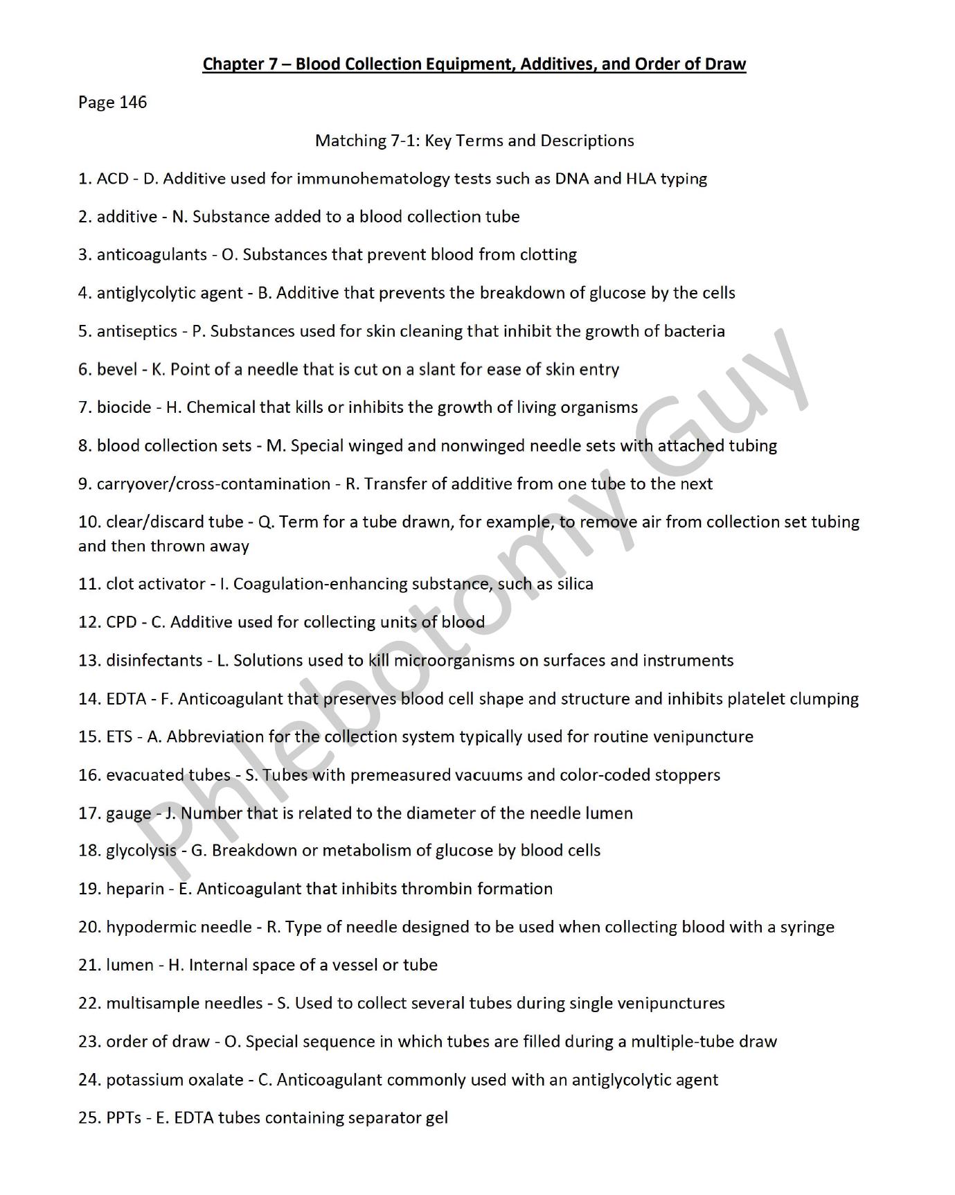 My Answers to Phlebotomy Essentials Workbook 8th Edition - Etsy