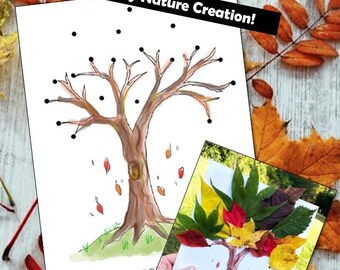 Fall Nature Walk Tree Art Activity, Thanksgiving Game - Etsy