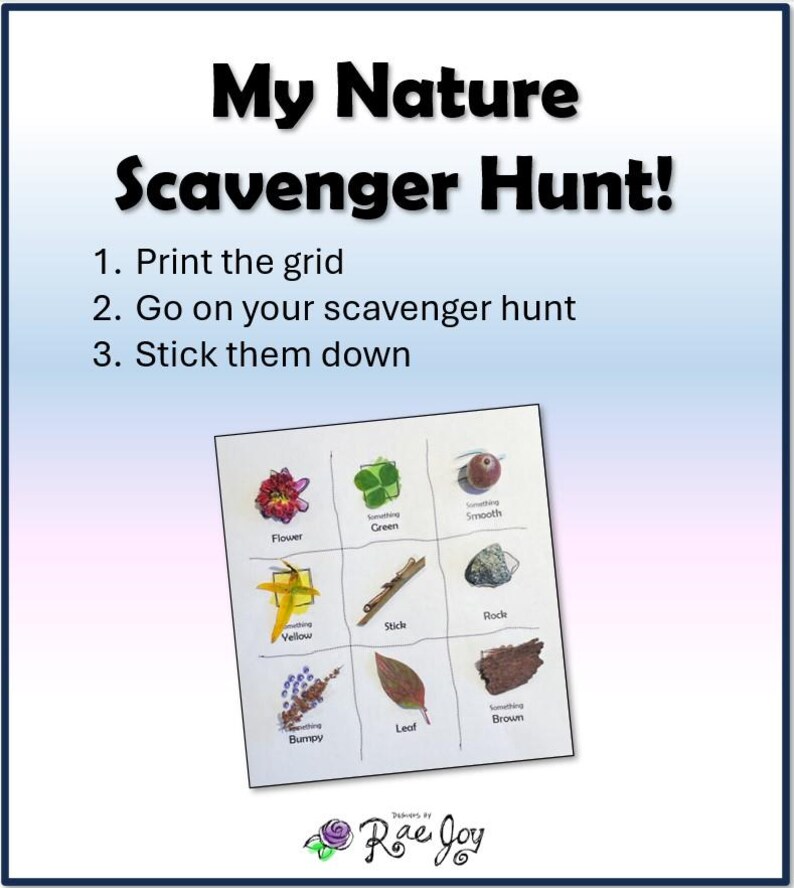 Scavenger Hunt! Outdoor Nature Walk Creation Activity / Game! - Etsy
