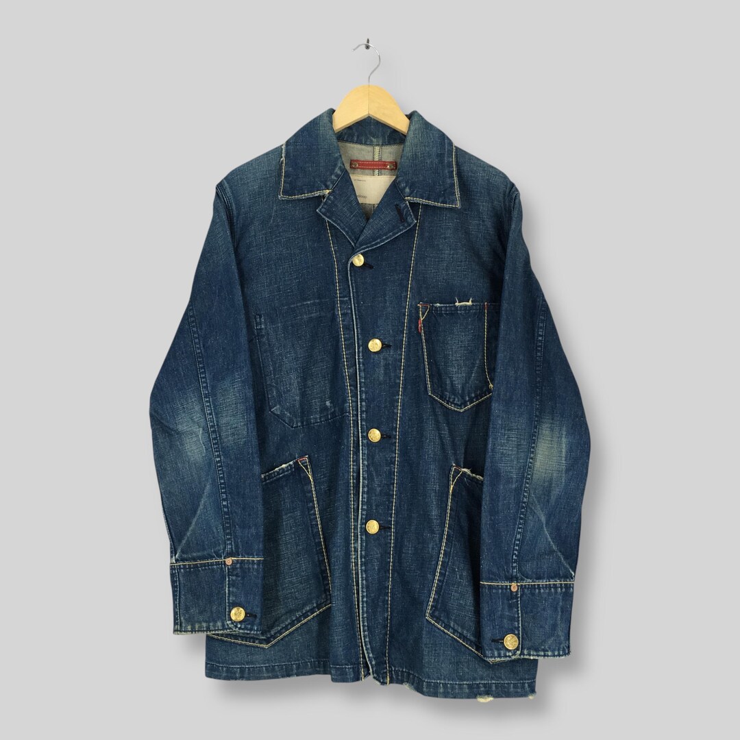 Vintage Levi's Red Loop Denim Workers Jacket Large Levis Strauss & Co ...