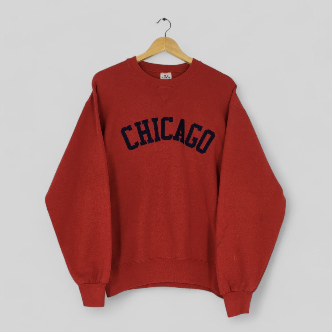 Vintage University of Chicago Red Sweatshirt Medium Chicago Embroidery ...