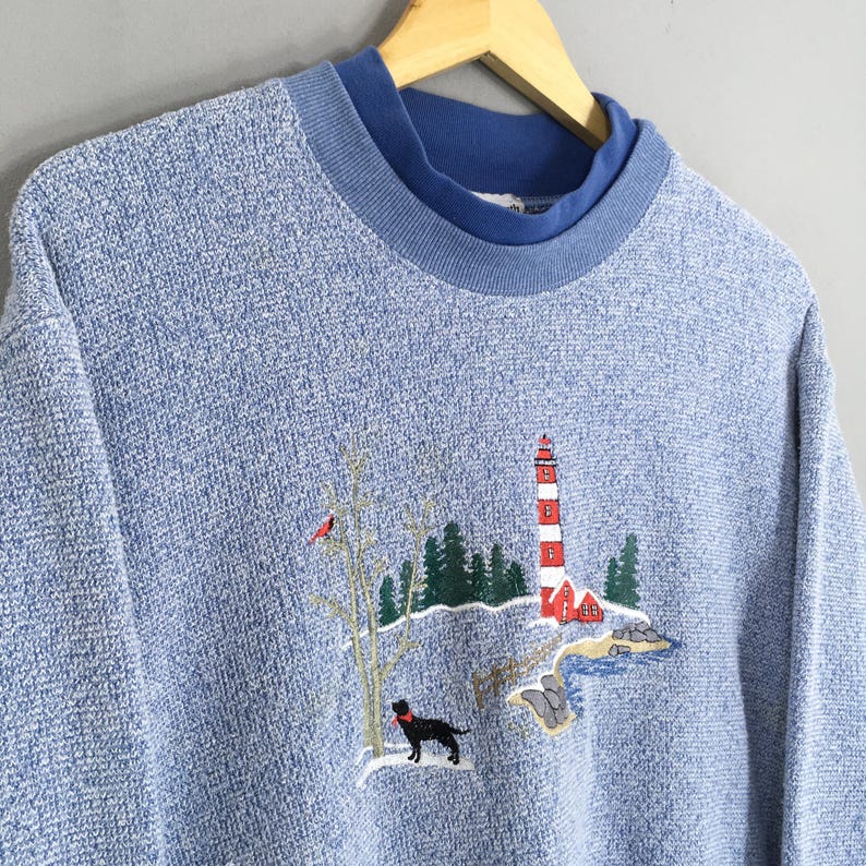 Vintage Y2K Lighthouse Vector Art Sweatshirt Xlarge United States ...
