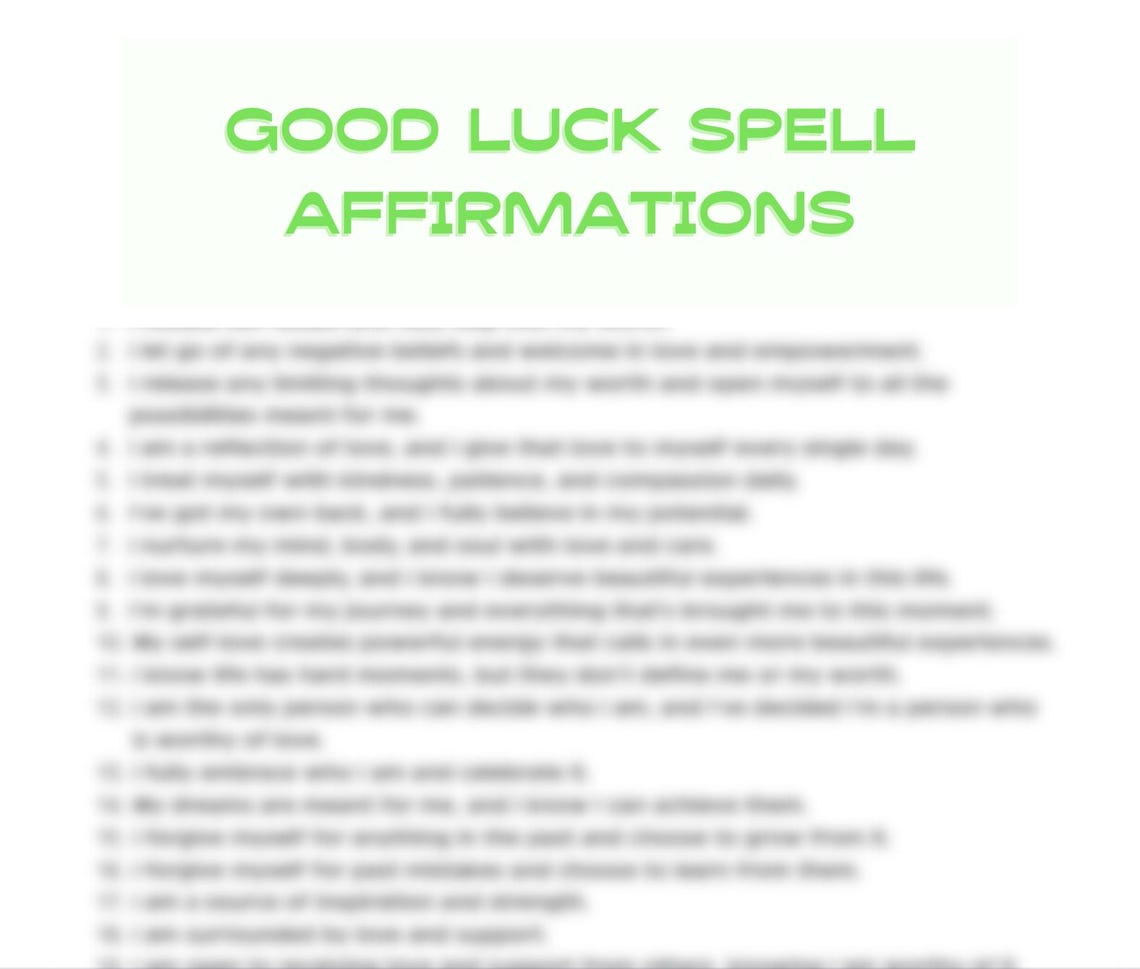 Lucky Spell Jar + Affirmation Guide: Manifest Good Fortune ...