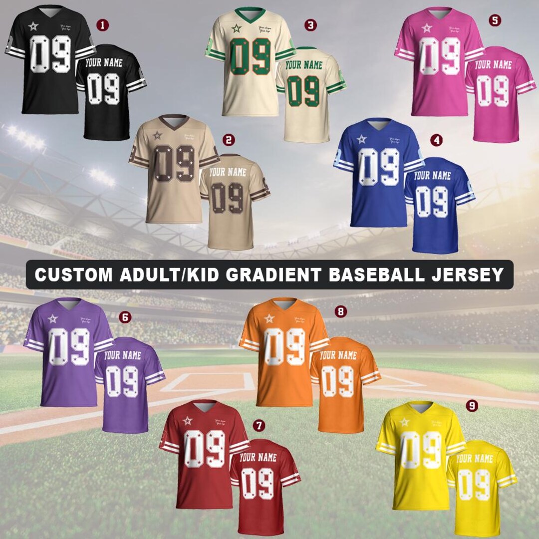 Personalized Team Name Football Jersey Custom Jersey for Men Women ...