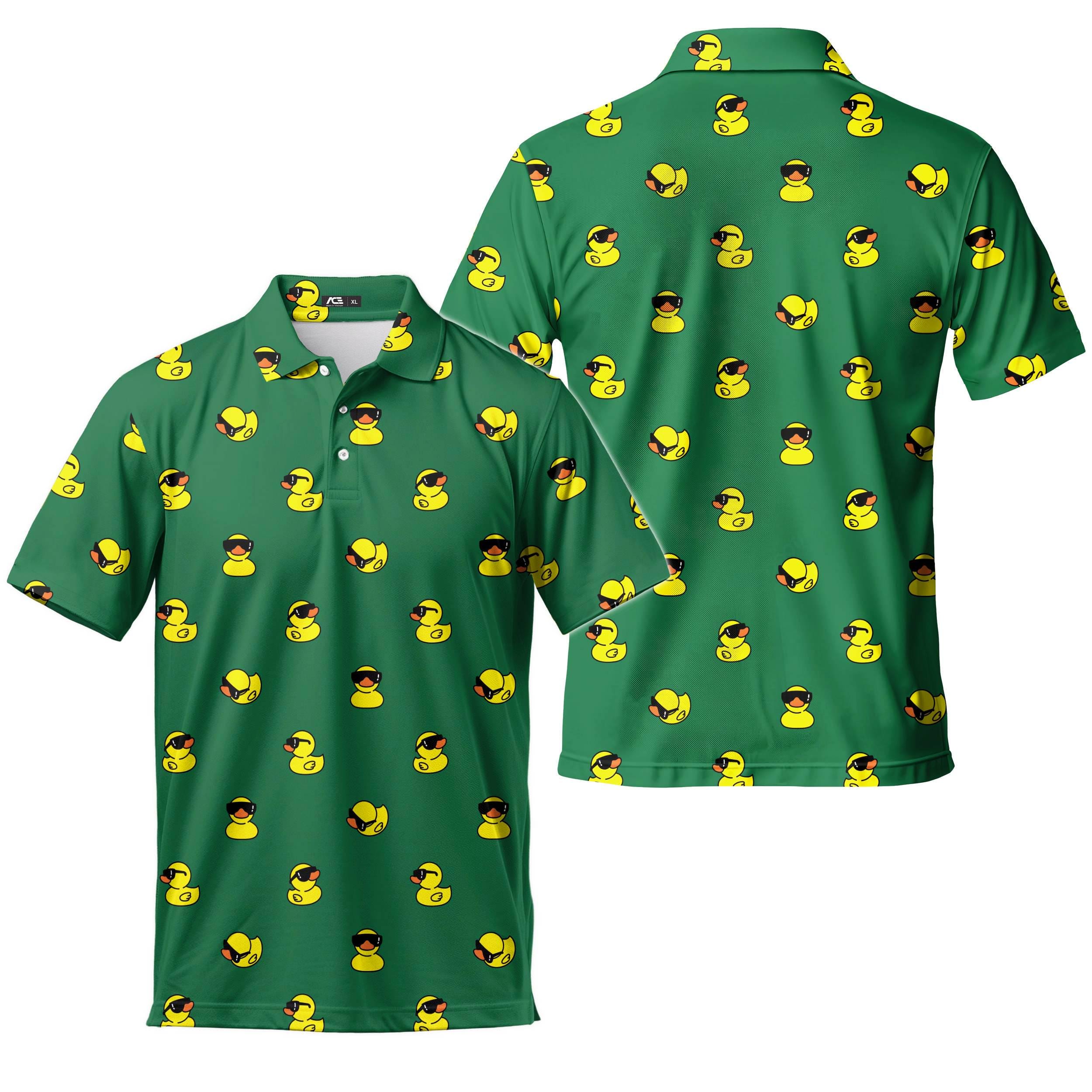 Funny Rubber Duck Polo Shirts for Men Duck Mens Polo Shirts Short ...