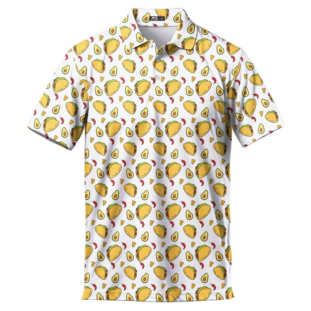 Cinco De Mayo Taco Golf Shirts for Men Polo Shirts for Men Casual Tacos ...