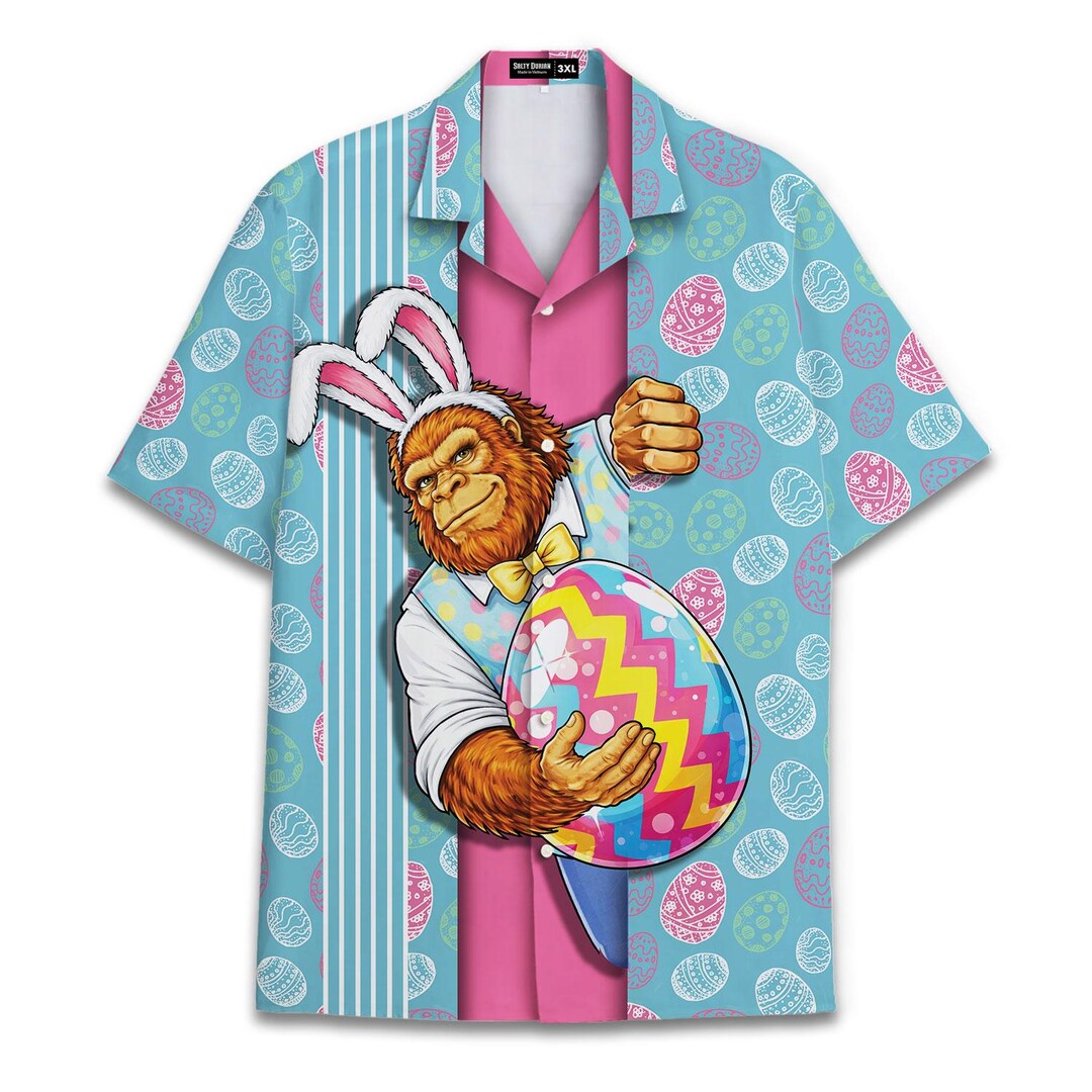 Bigfoot Easter Hawaiian Shirt, Funny Sasquatch Vacation Aloha Shirt - Etsy