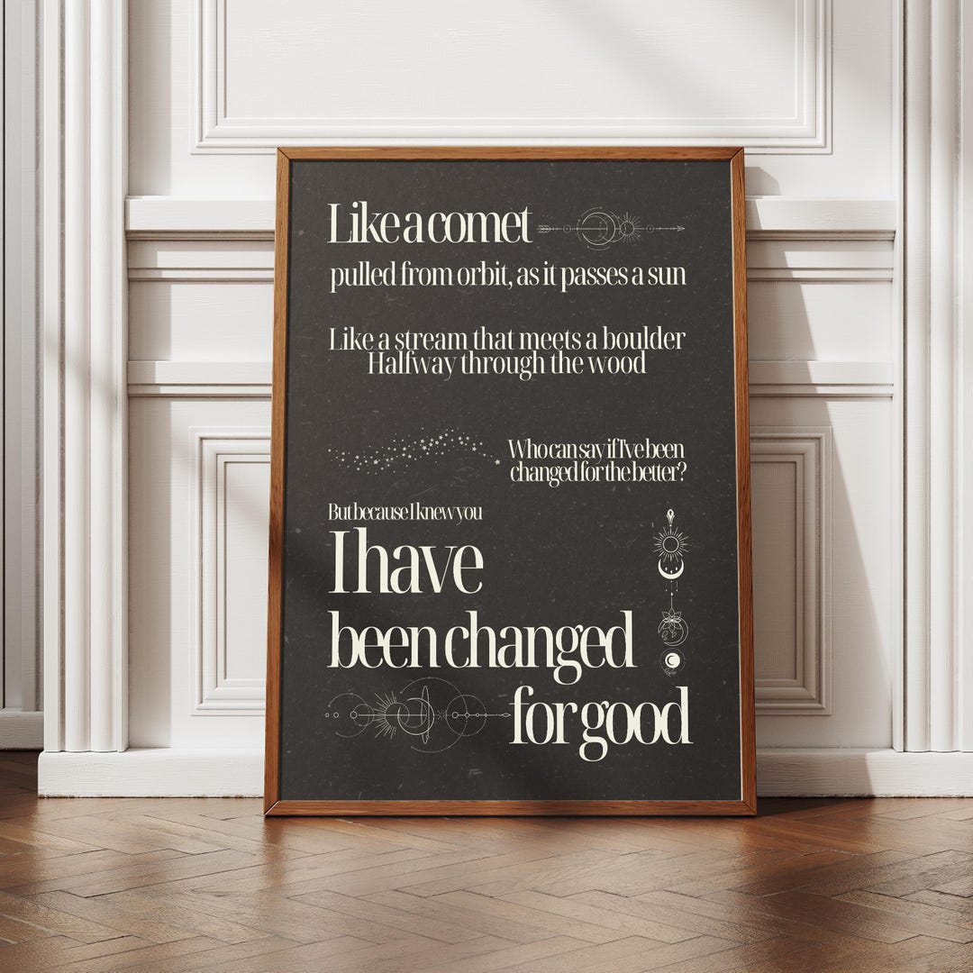 Poster Inspired by Wicked to Print, Poster Lyrics of Wicked for Good ...