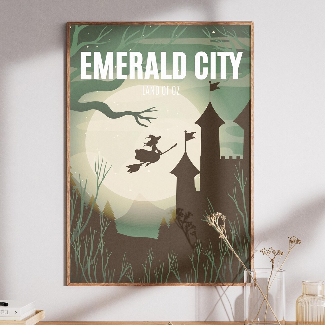 Wicked Inspired Poster to Print, Emerald City Land of Oz, Wicked Movie ...