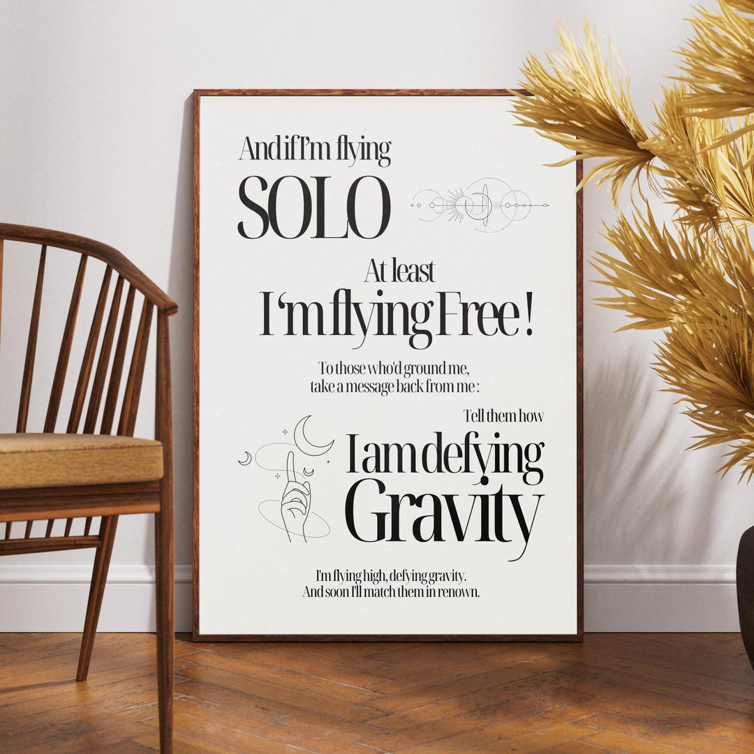Von Wicked inspiriertes Poster zum Ausdrucken, Defying Gravity-Text von ...