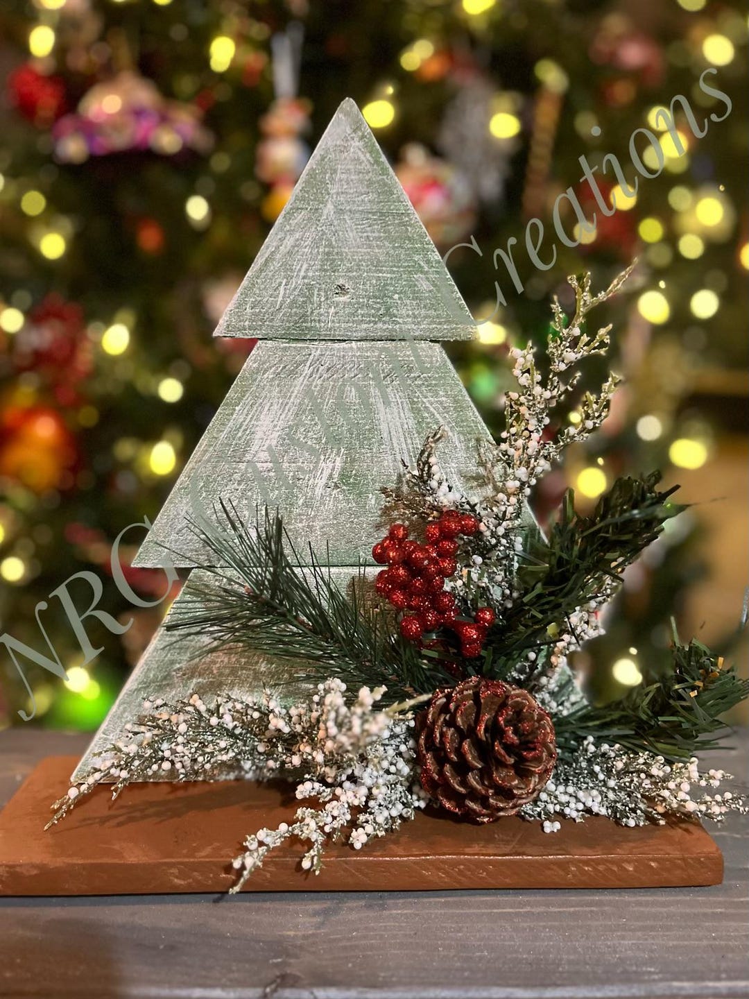 Farmhouse Wood Christmas Tree Table Decor - Etsy