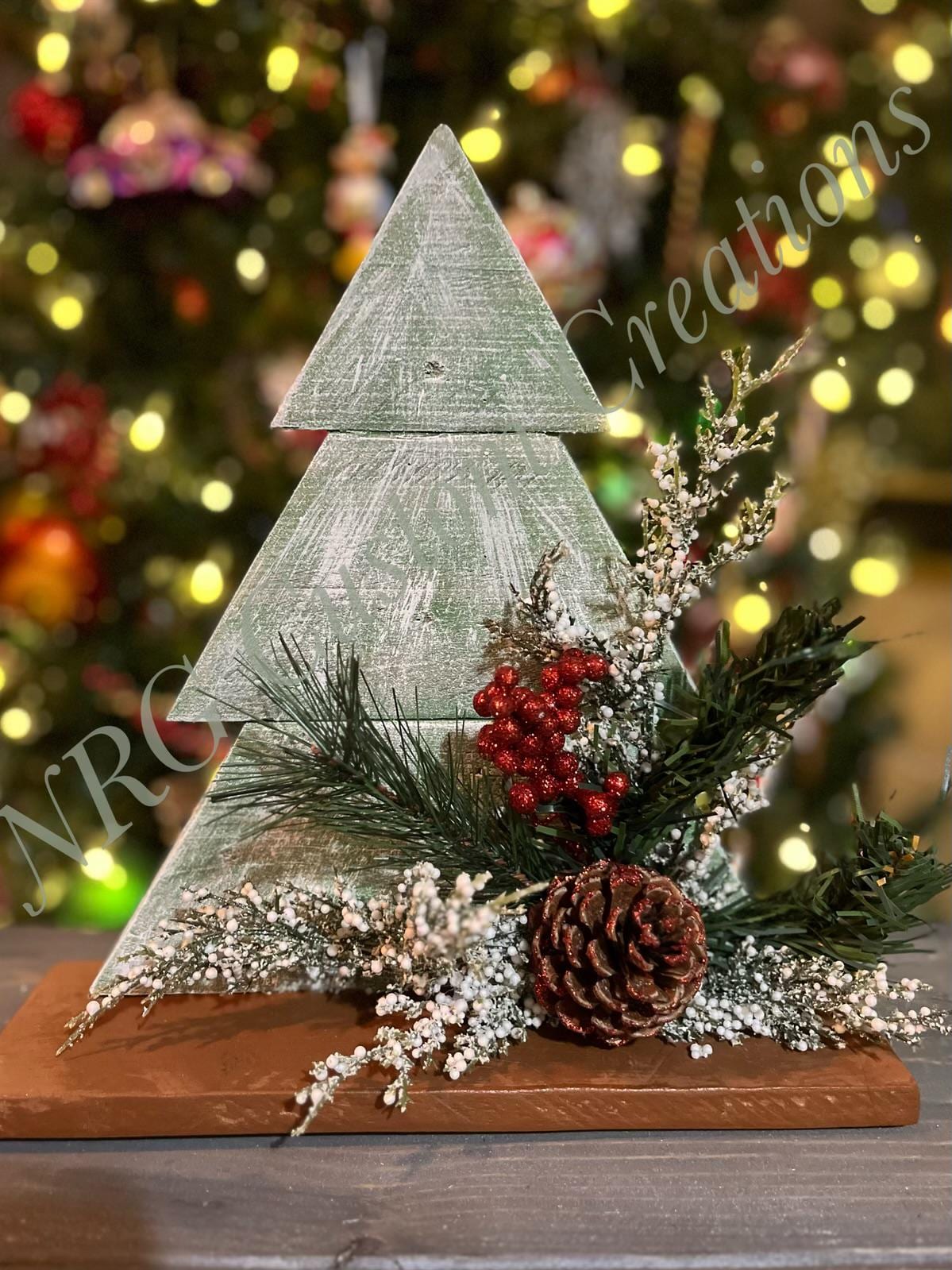 Farmhouse Wood Christmas Tree Table Decor - Etsy