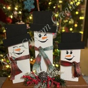 Snowman Trio - Etsy