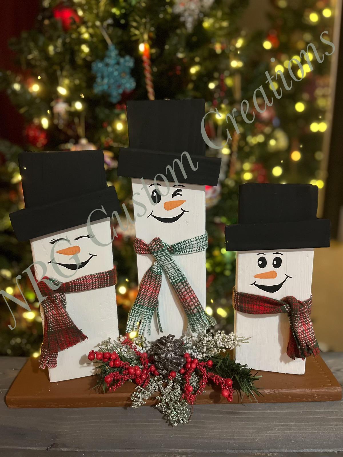 Snowman Trio - Etsy