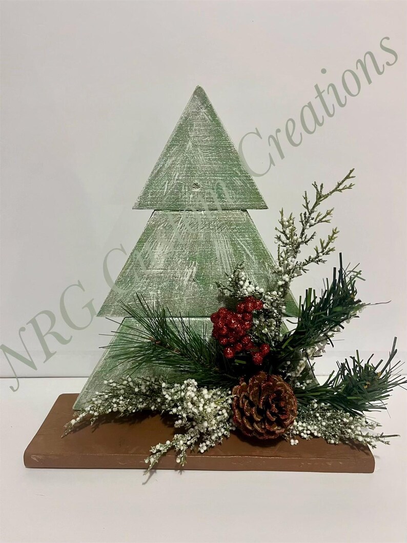 Farmhouse Wood Christmas Tree Table Decor - Etsy