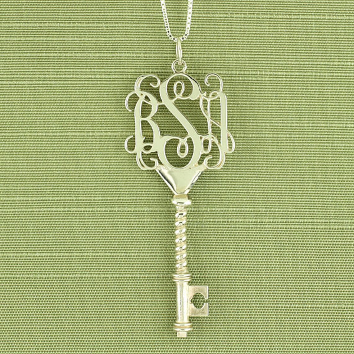 Monogram Key Pendant in Sterling Silver Sterling Silver Monogram ...