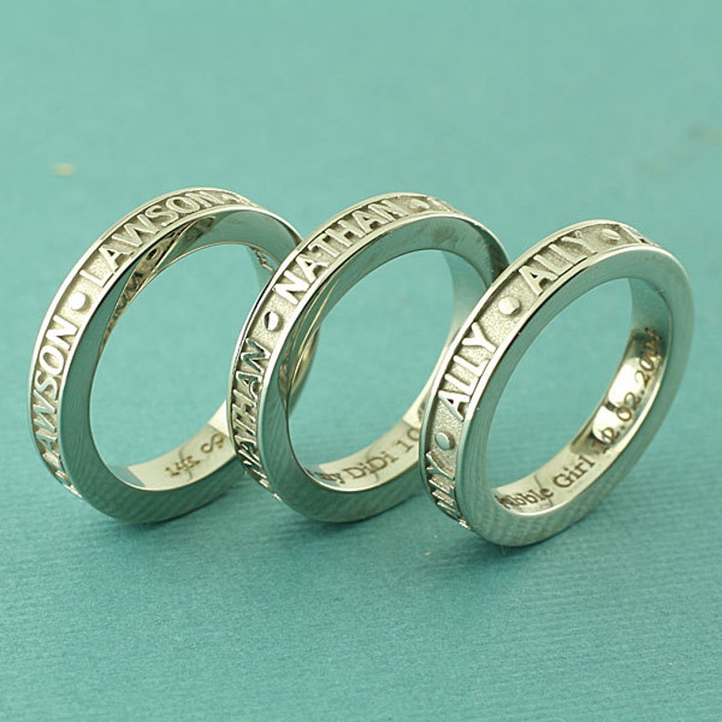Personalized Name/message Stackable Ring in Sterling Silver | Stacking ...