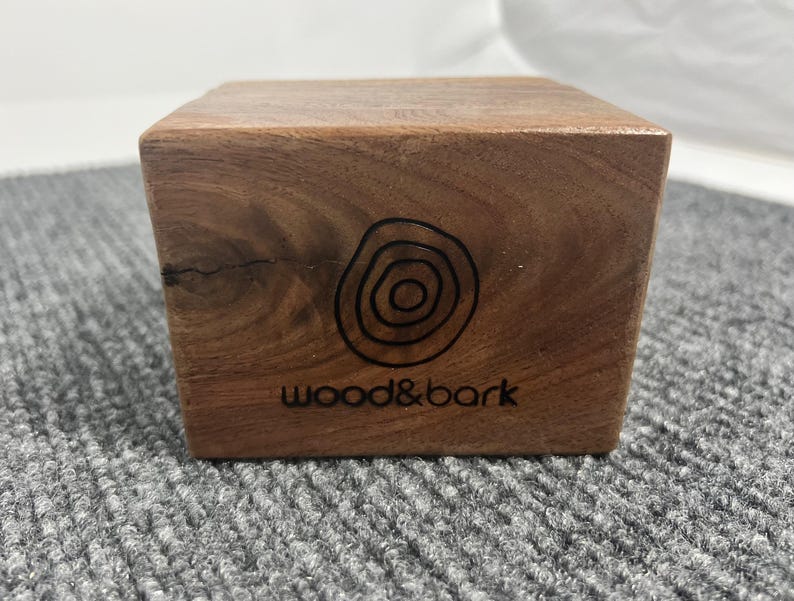 Small Handcrafted Live Edge Solid Wood Walnut Box With a Forest Green ...