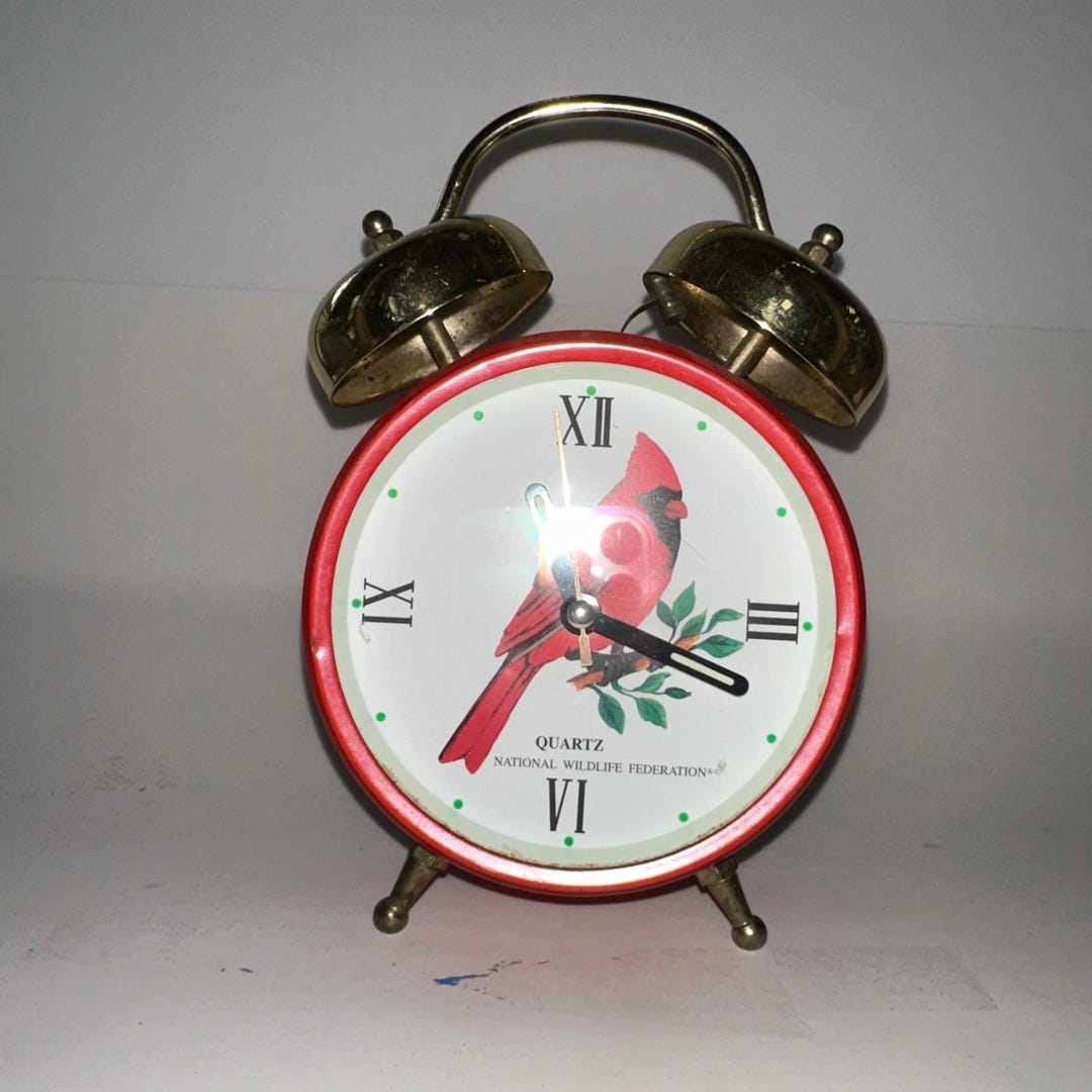 Red Cardinal Alarm Clock Quartz National Wildlife Federation WORKS - Etsy